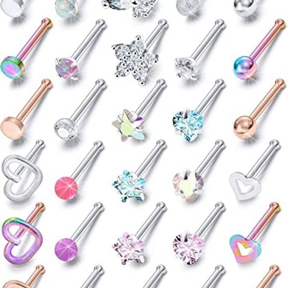 Prjndjw | Jewelry | Prjndjw 2gnose Rings Studssurgical Steel Nose Studs ...